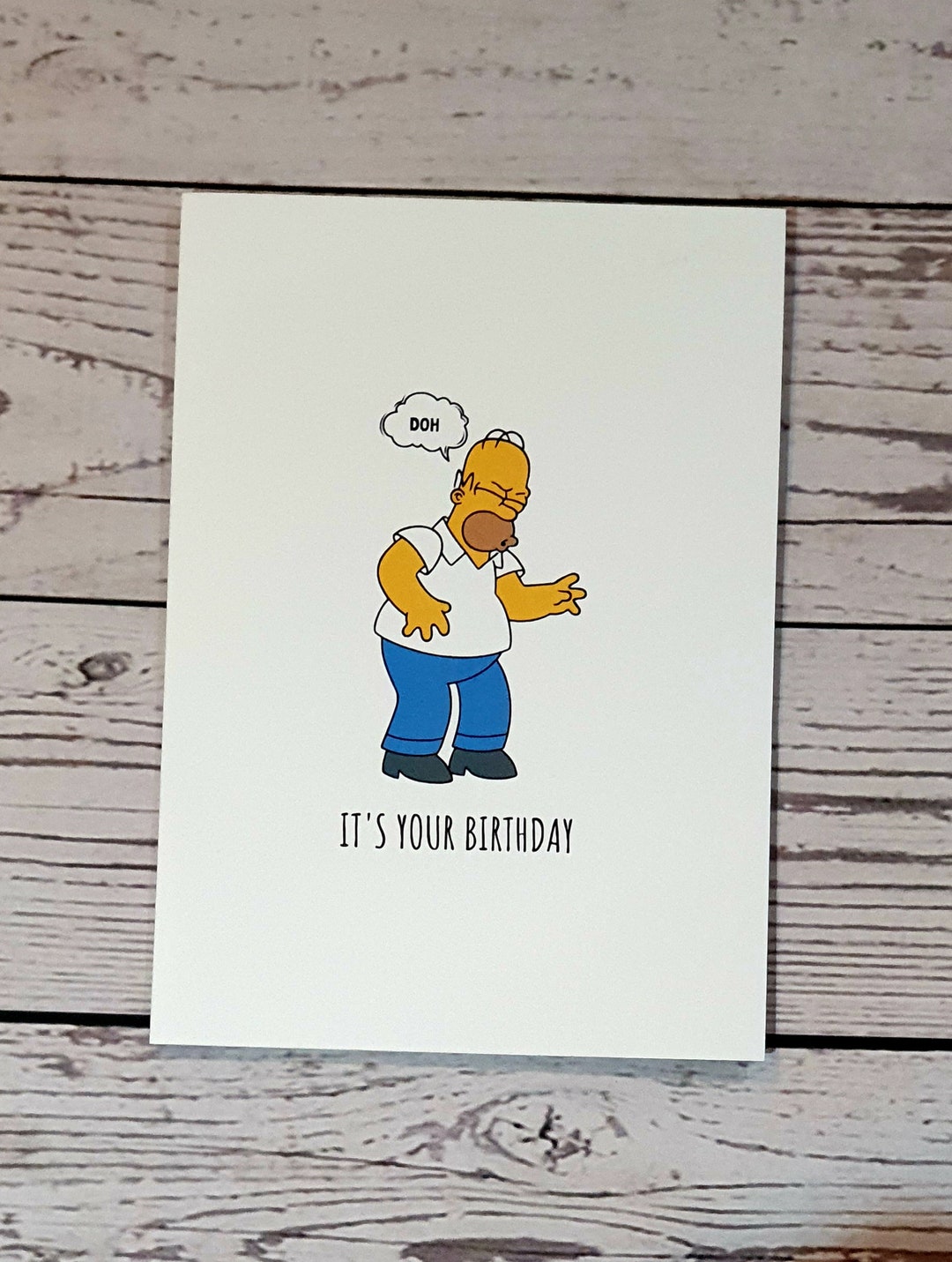 Funny Happy Birthday Homer Simpson Card - Etsy