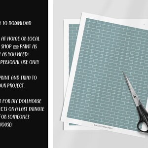 Miniature Dollhouse Tile, 1/12 Scale, Printable Digital Download, Doll ...