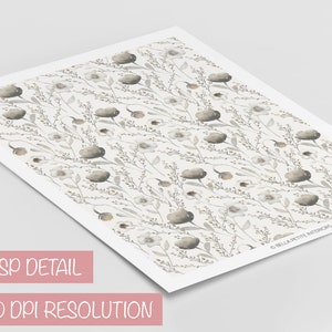 Dollhouse Floral Wallpaper, Printable Digital Download, 1/12 Scale ...