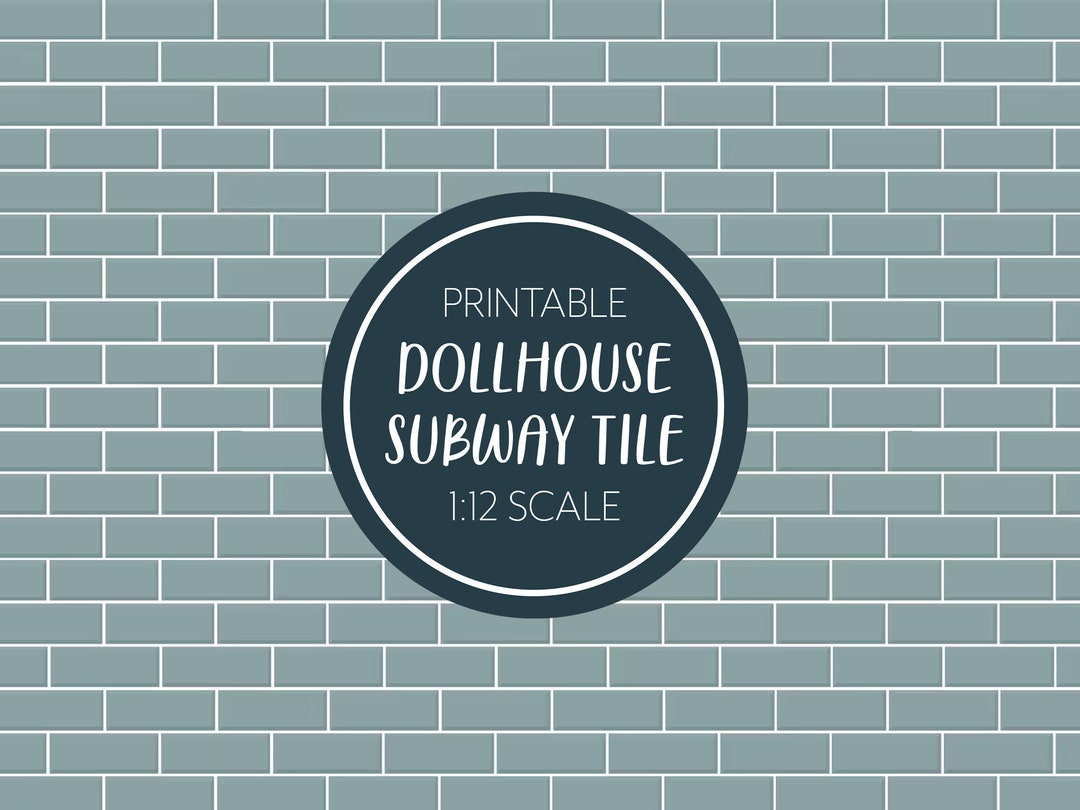 Miniature Dollhouse Tile, 1/12 Scale, Printable Digital Download, Doll ...