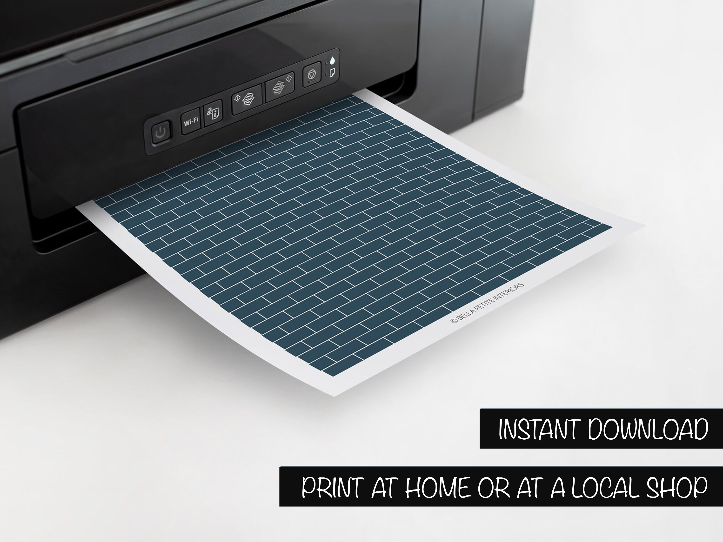 Dollhouse Miniature Blue Tile 1/12 Scale Subway Printable - Etsy