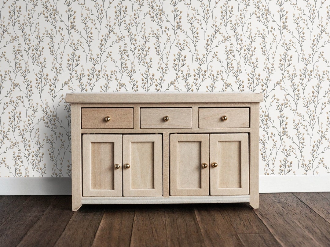Dollhouse Floral Miniature Wallpaper, Printable Download, 1/12 Scale ...