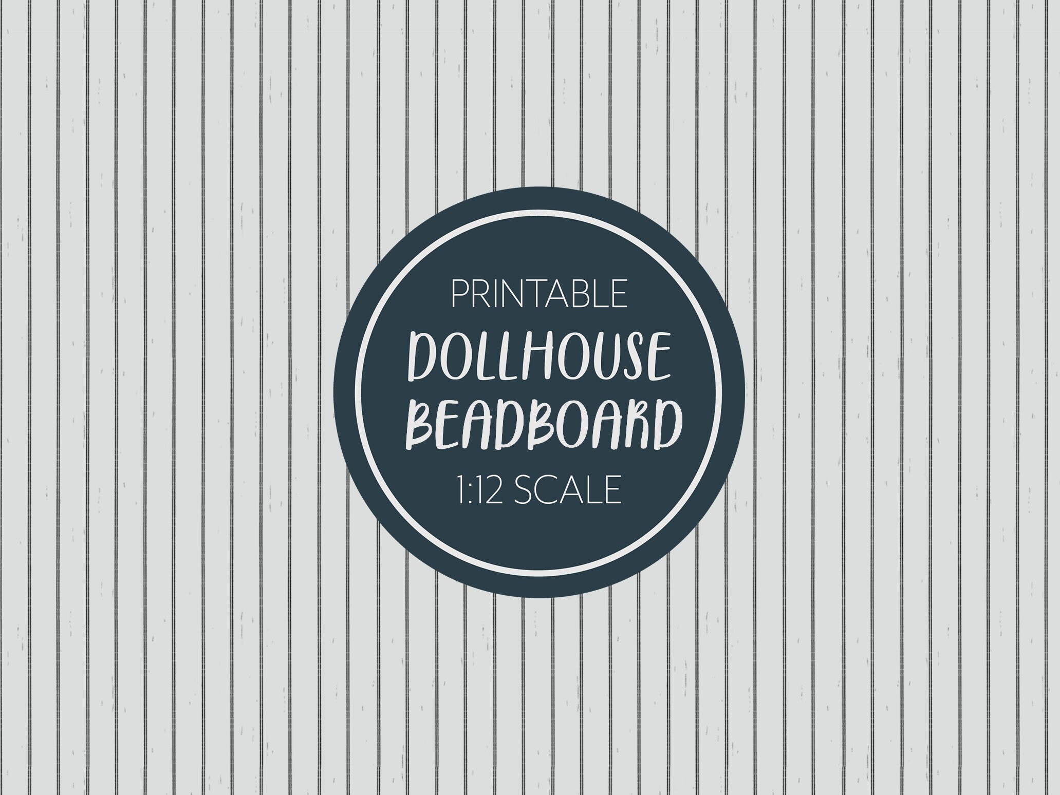 Dollhouse Gray Wallpaper, 1/12 Scale, Beadboard Wood Paneling ...