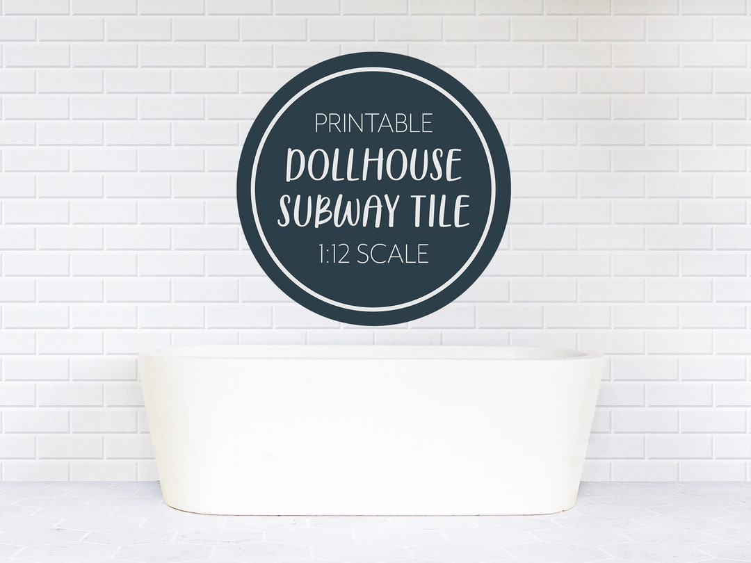 Dollhouse White Miniature Tile, Printable Download, Farmhouse Modern, 1 ...
