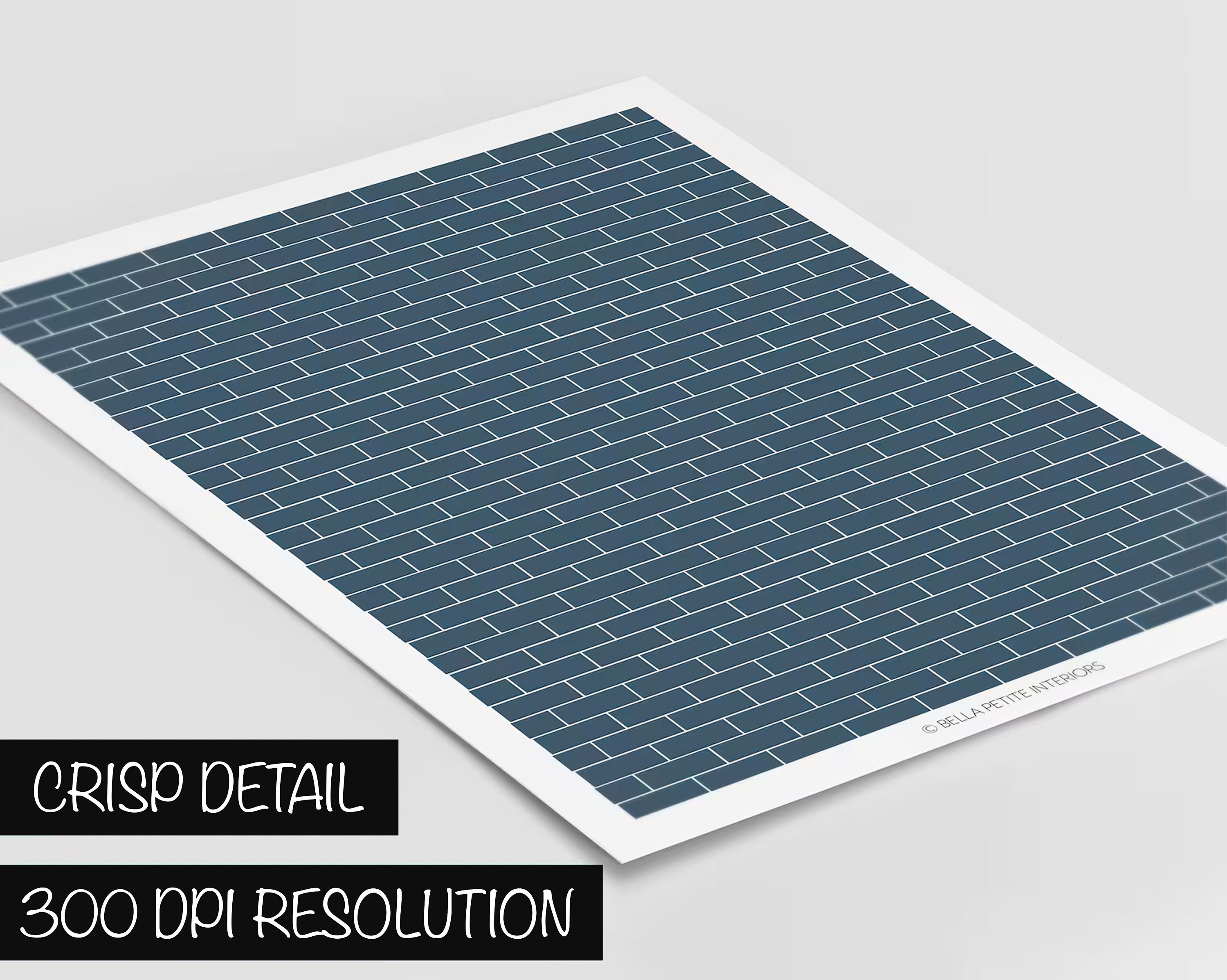 Dollhouse Miniature Blue Tile 1/12 Scale Subway Printable - Etsy