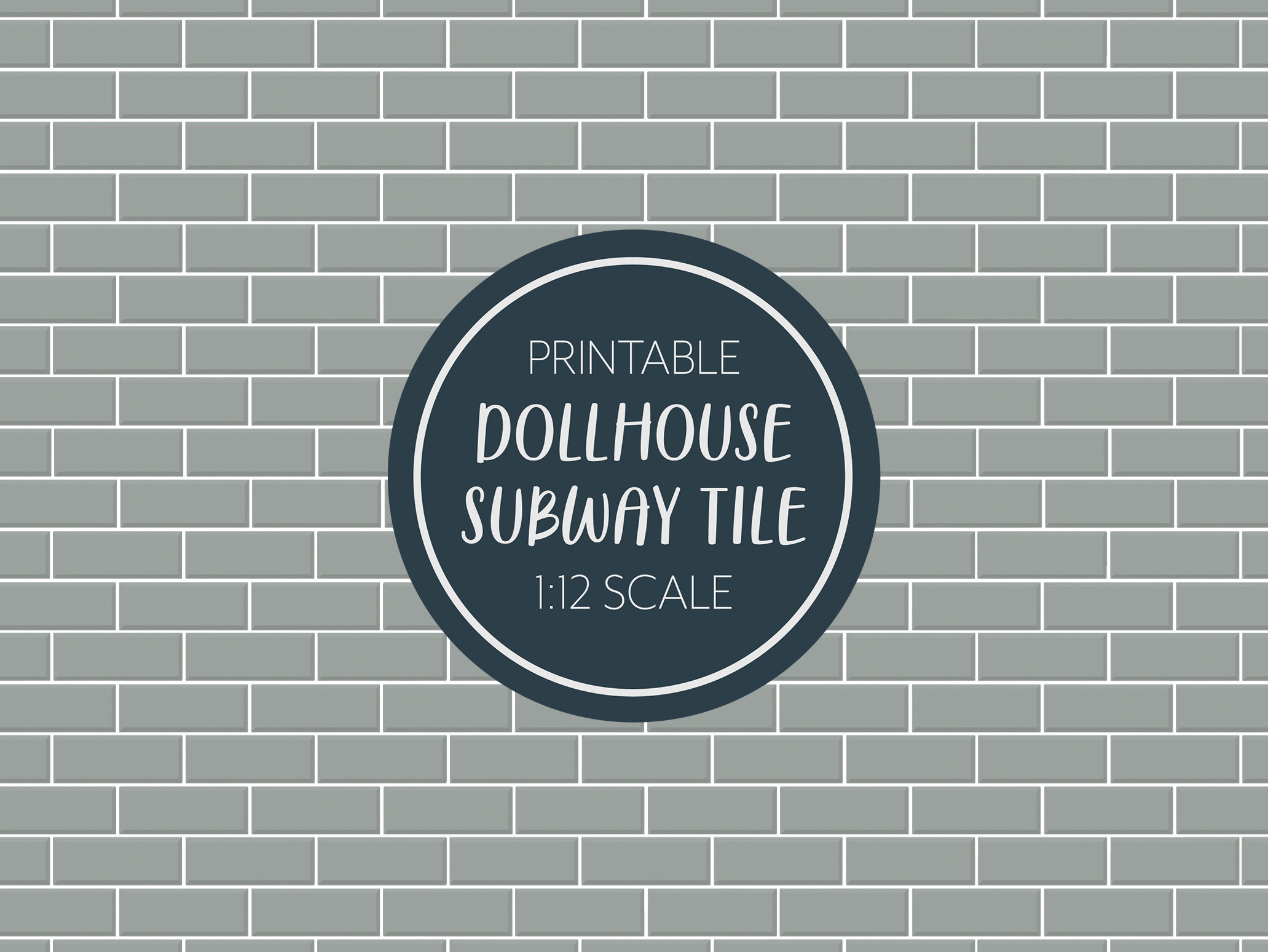 Dollhouse Miniature Tile, 1/12 Scale, Miniature Farmhouse, Subway Gray ...