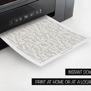 Dollhouse Floral Miniature Wallpaper, Printable Download, 1/12 Scale ...