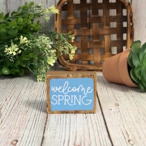 Spring Mini Block Signs | Spring Signs | Wood Blocks | Spring Decor ...