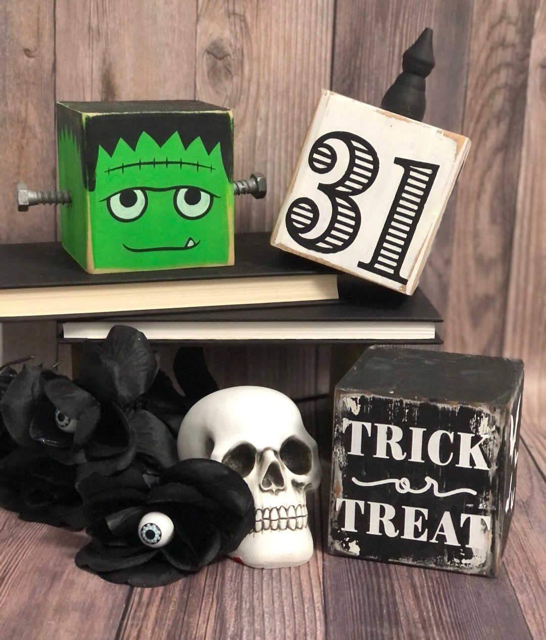 Halloween Wood Blocks | Halloween Decor | Seasonal Decor | Wood Sign ...