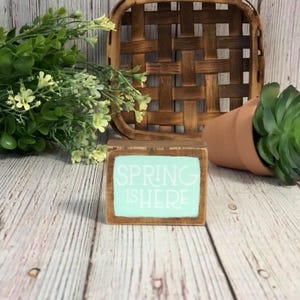 Spring Mini Block Signs | Spring Signs | Wood Blocks | Spring Decor ...