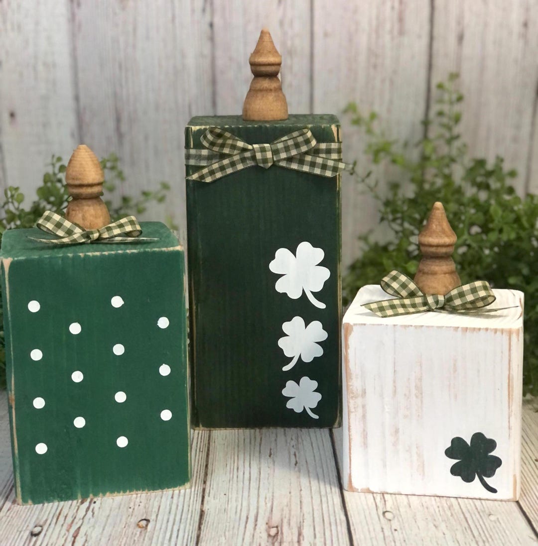 St. Patrick's Day Wooden Block Set St. Paddy's Decor St. Patrick's Day ...
