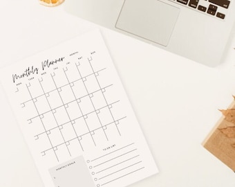 Black and White Minimalist 2024 Monthly Planner - Etsy