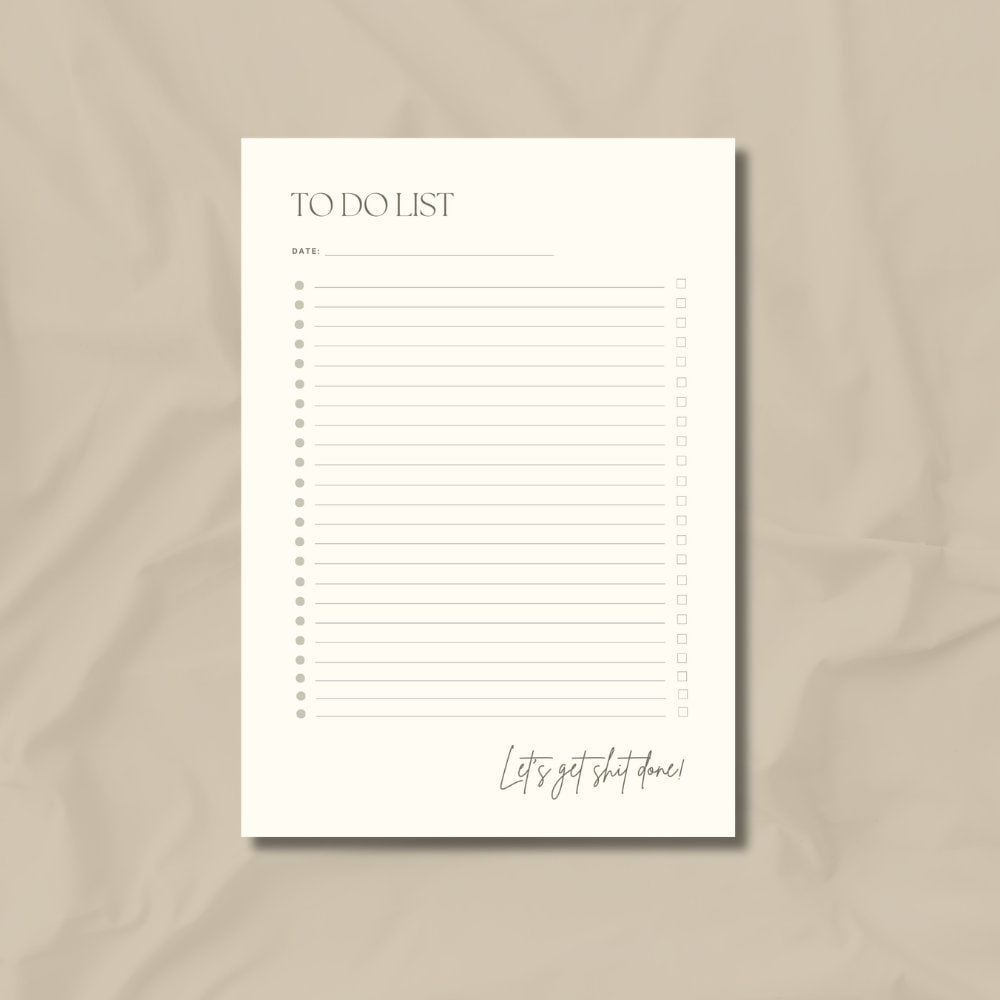 Simple Printable to Do List - Let's Get Shit Done! - Etsy