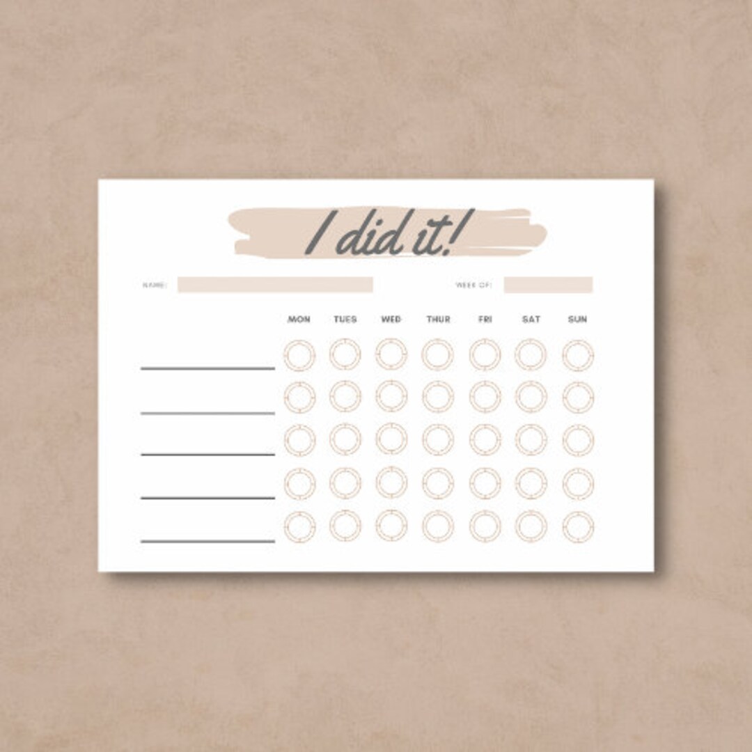 I Did It! Responsibility Chart - Etsy