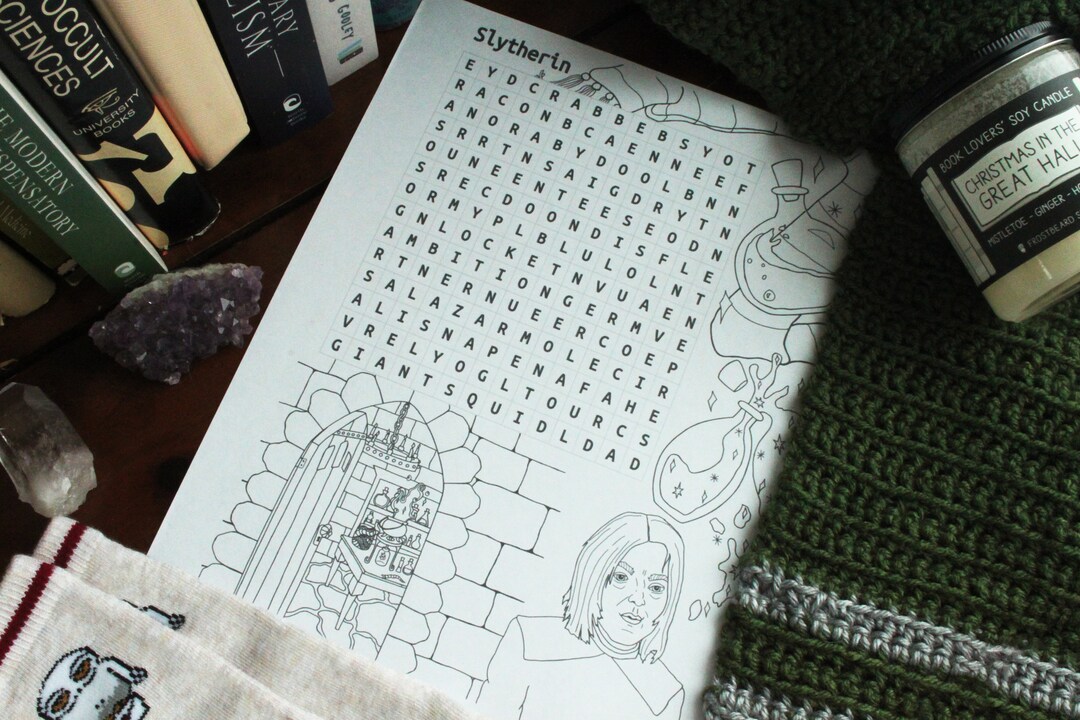 Cunning Serpent Wizard Inspired Coloring Page & Word Search - Etsy