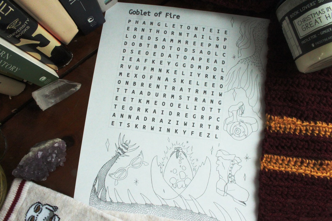 Book 4 - Wizard Inspired Coloring Page & Word Search - Etsy