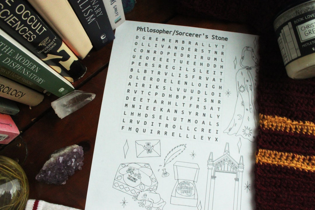 Book 1 - Wizard Inspired Coloring Page & Word Search - Etsy