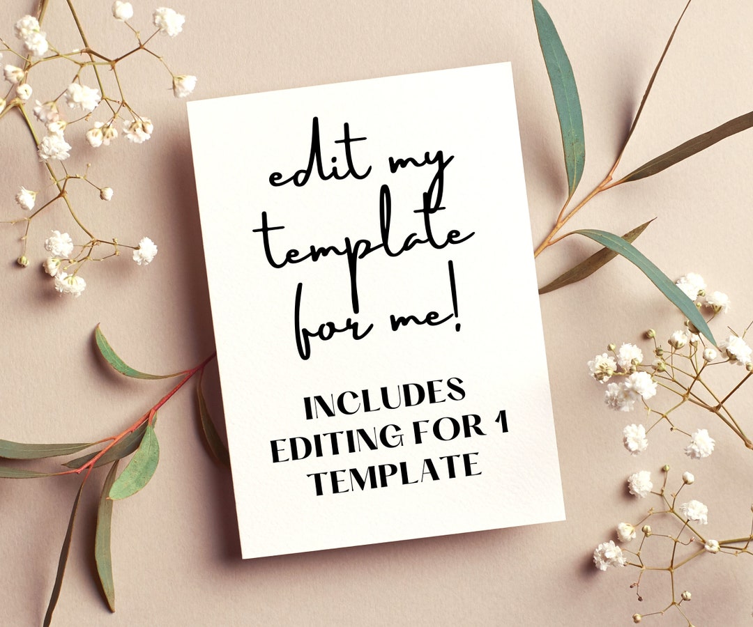 ADD ON // Edit My Template for Me // Purchase This With Your Template ...