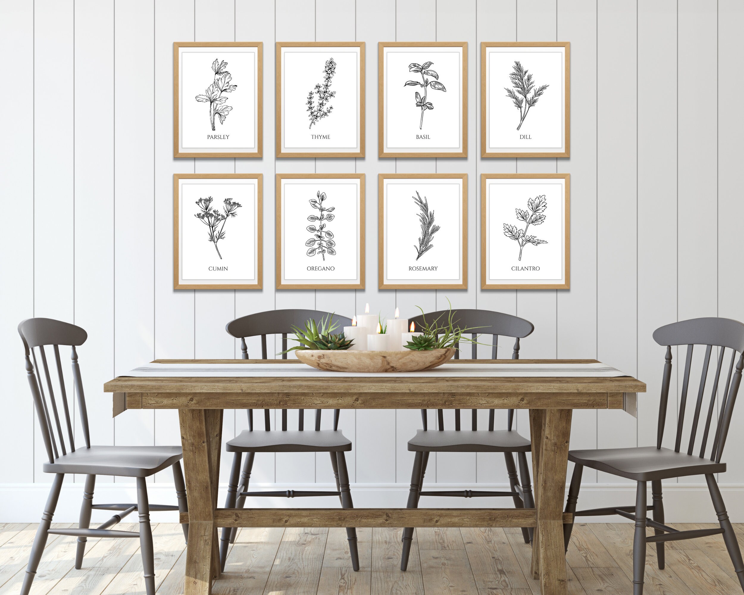 Herbs Printable Kitchen Art 8 Dining Room Prints of Herbs - Etsy