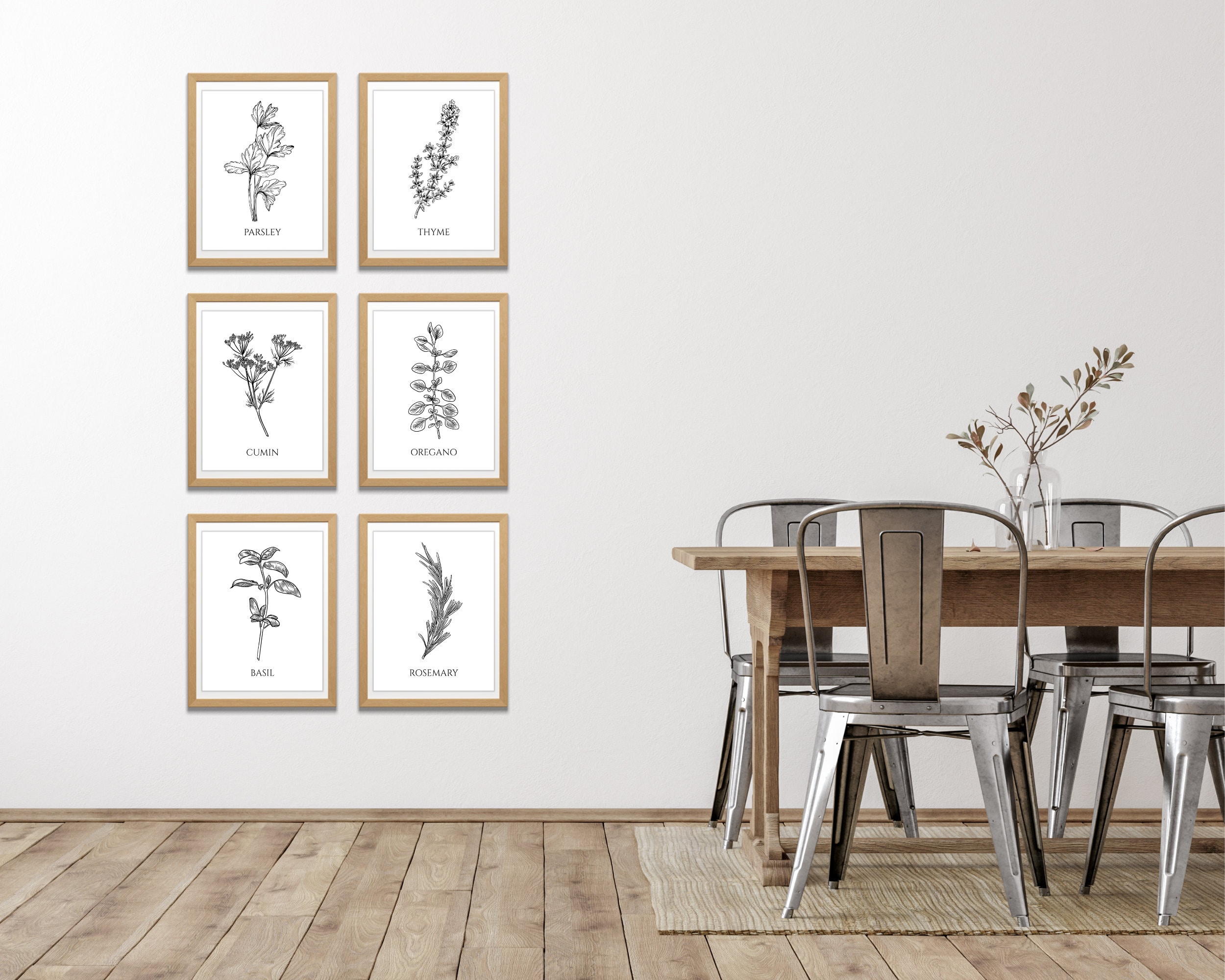 Herbs Printable Kitchen Art 8 Dining Room Prints of Herbs - Etsy