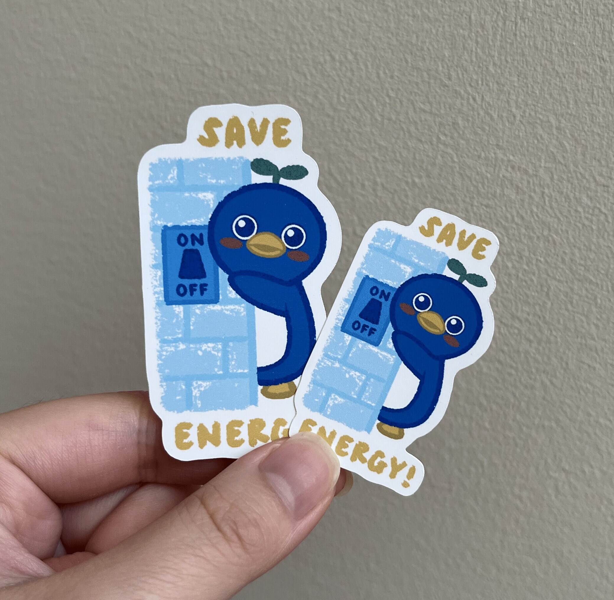 Save Energy Sticker, Penguin Sticker, Cute Sticker, Fun Sticker ...