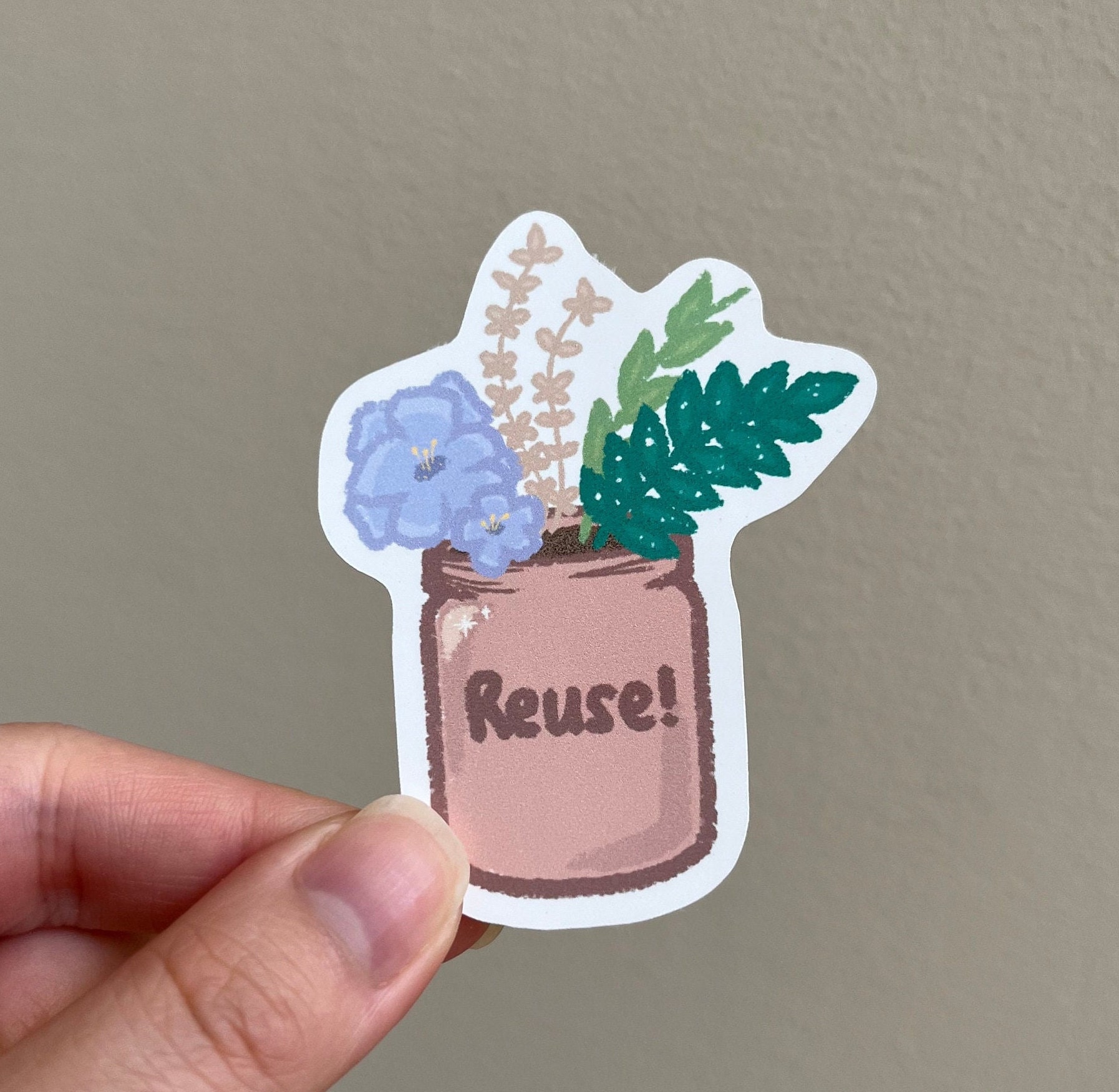 Reuse Sticker, Climate Change Action Sticker, Fun and Cute Sticker ...