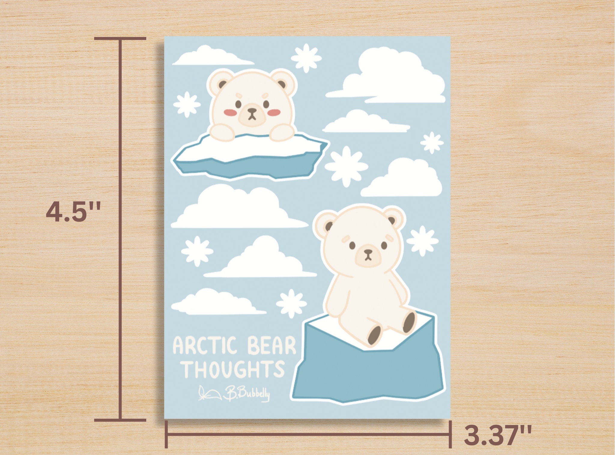 Cute Bear Sticker Sheets, Climate Change Awareness, Bear Thoughts, Bear ...