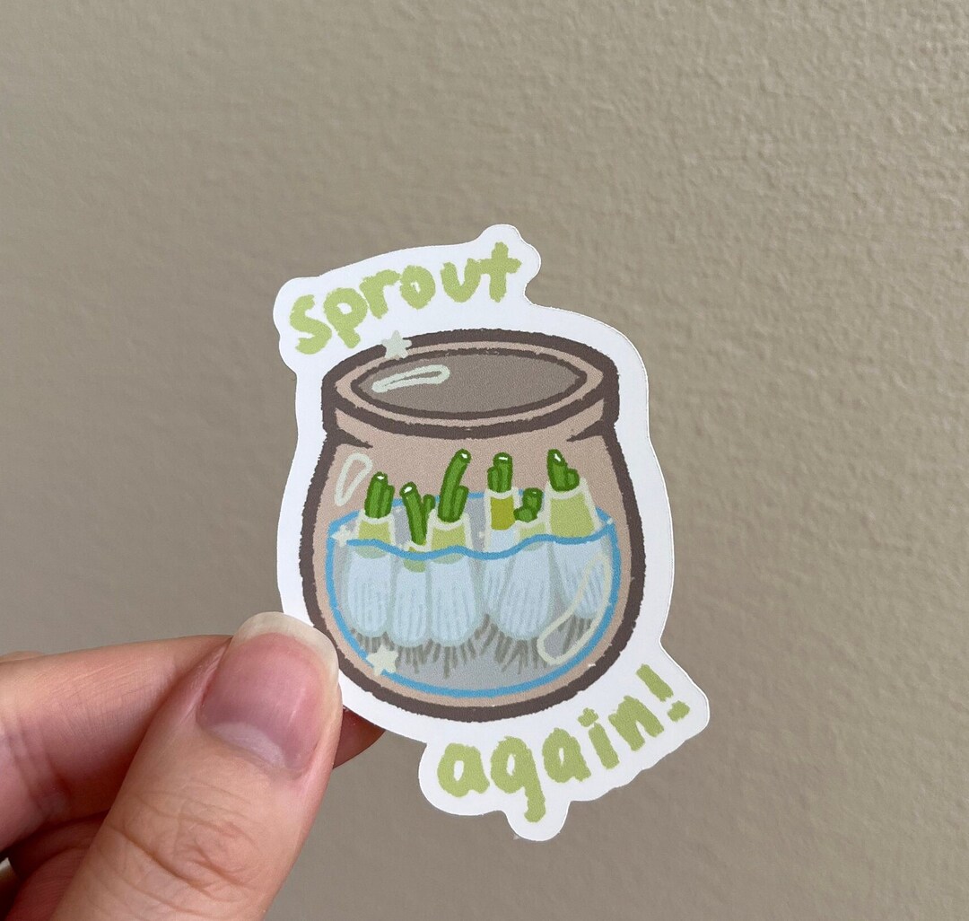 Regrow Sprout Sticker, Plant Sticker, Nature Sticker, Message Sticker ...