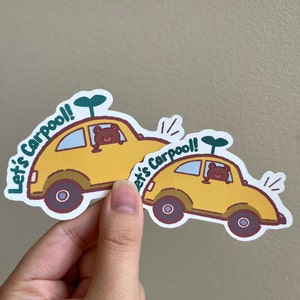Carpool Sticker, Climate Change Action Sticker, Cute Sticker, Bear ...