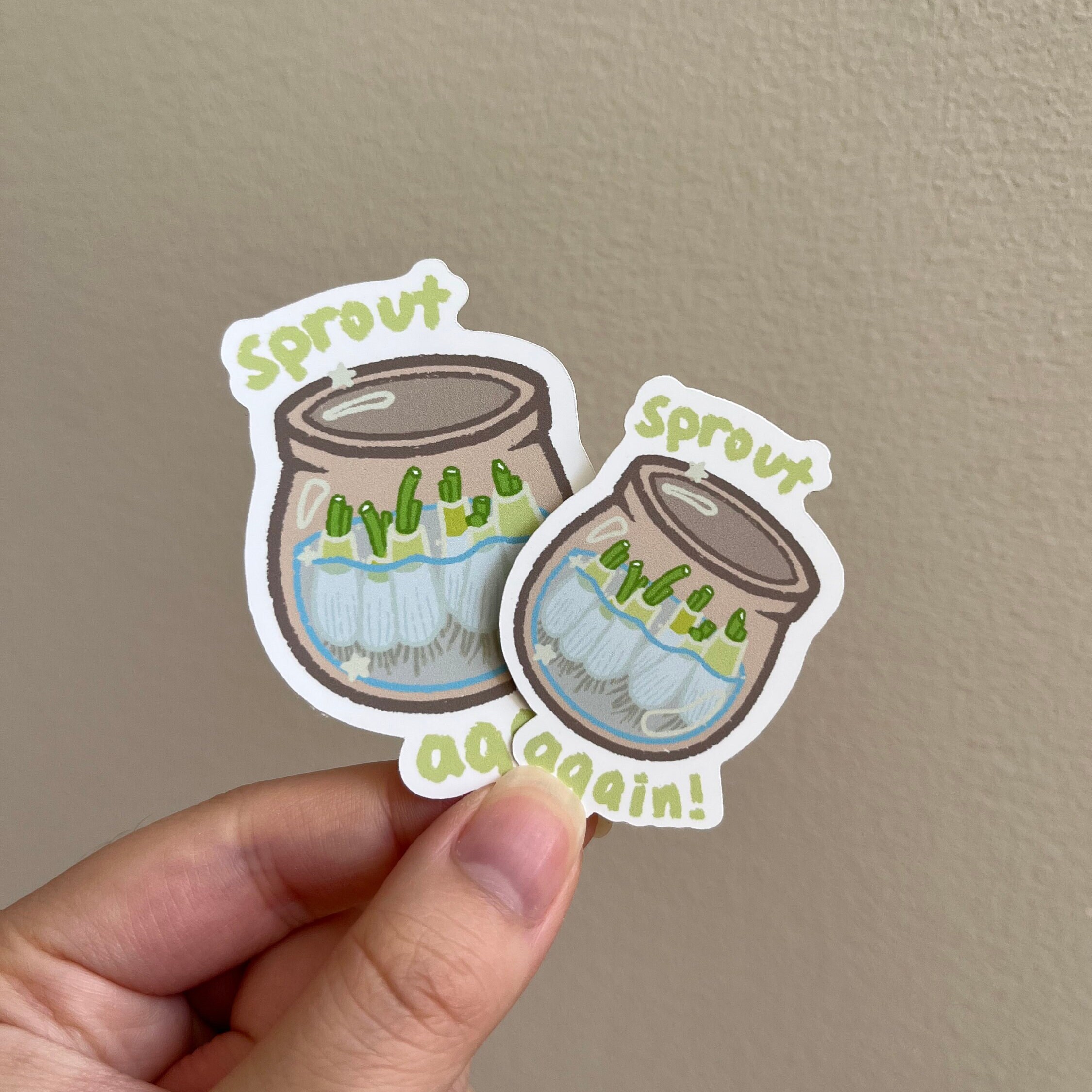 Regrow Sprout Sticker, Plant Sticker, Nature Sticker, Message Sticker ...