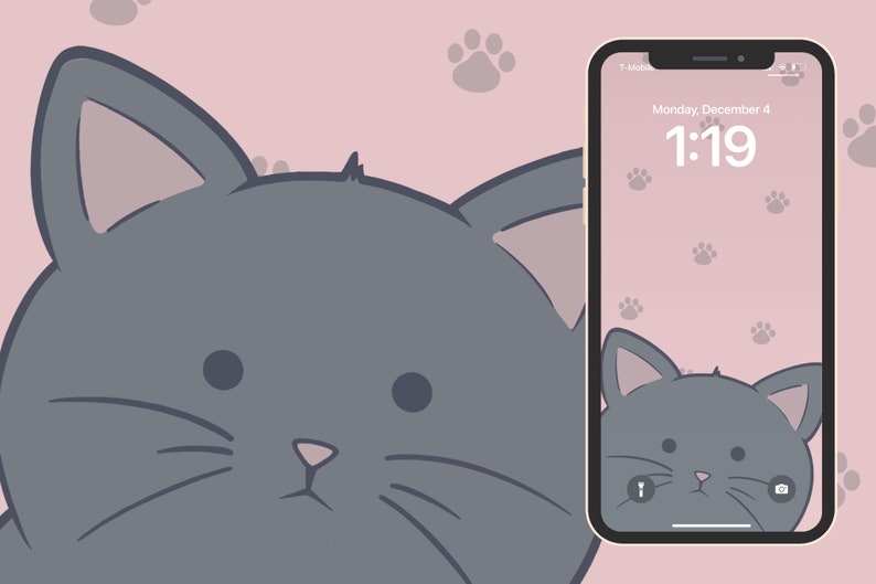 4 Peeping Cat Phone Wallpaper Digital Downloads, Fun Wallpapers, Phone ...