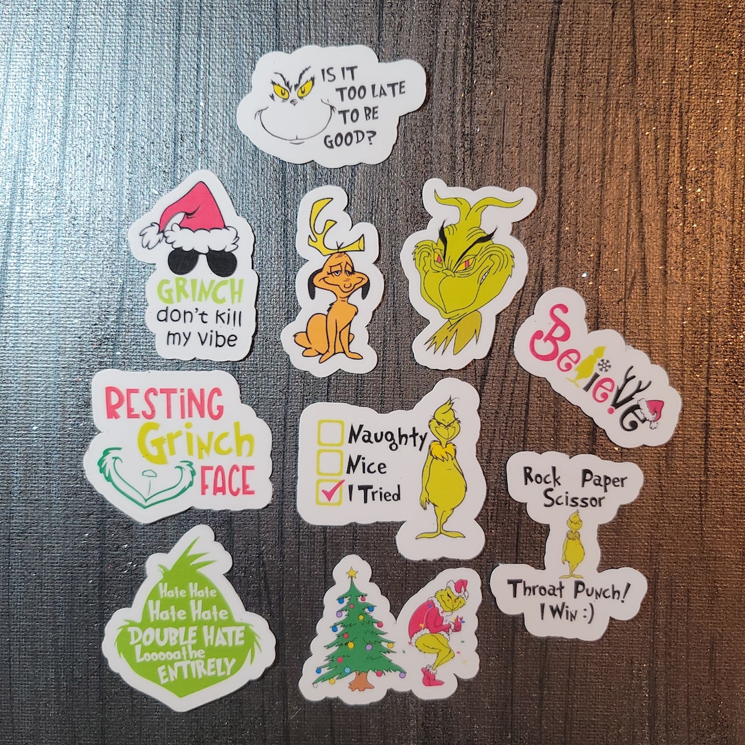 Grinch Stickers - Etsy