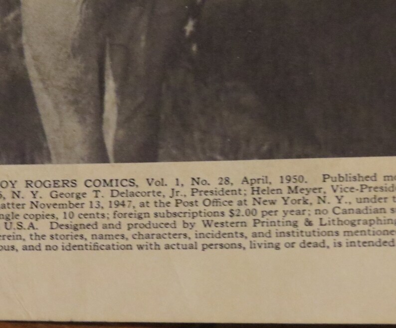 Roy Rogers Comic: Dell #28, April 1950, Photo Cover - Etsy