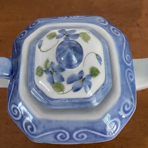 Vintage Andrea Sadek Blue Floral Teapot 100cl Collectible - Excellent ...