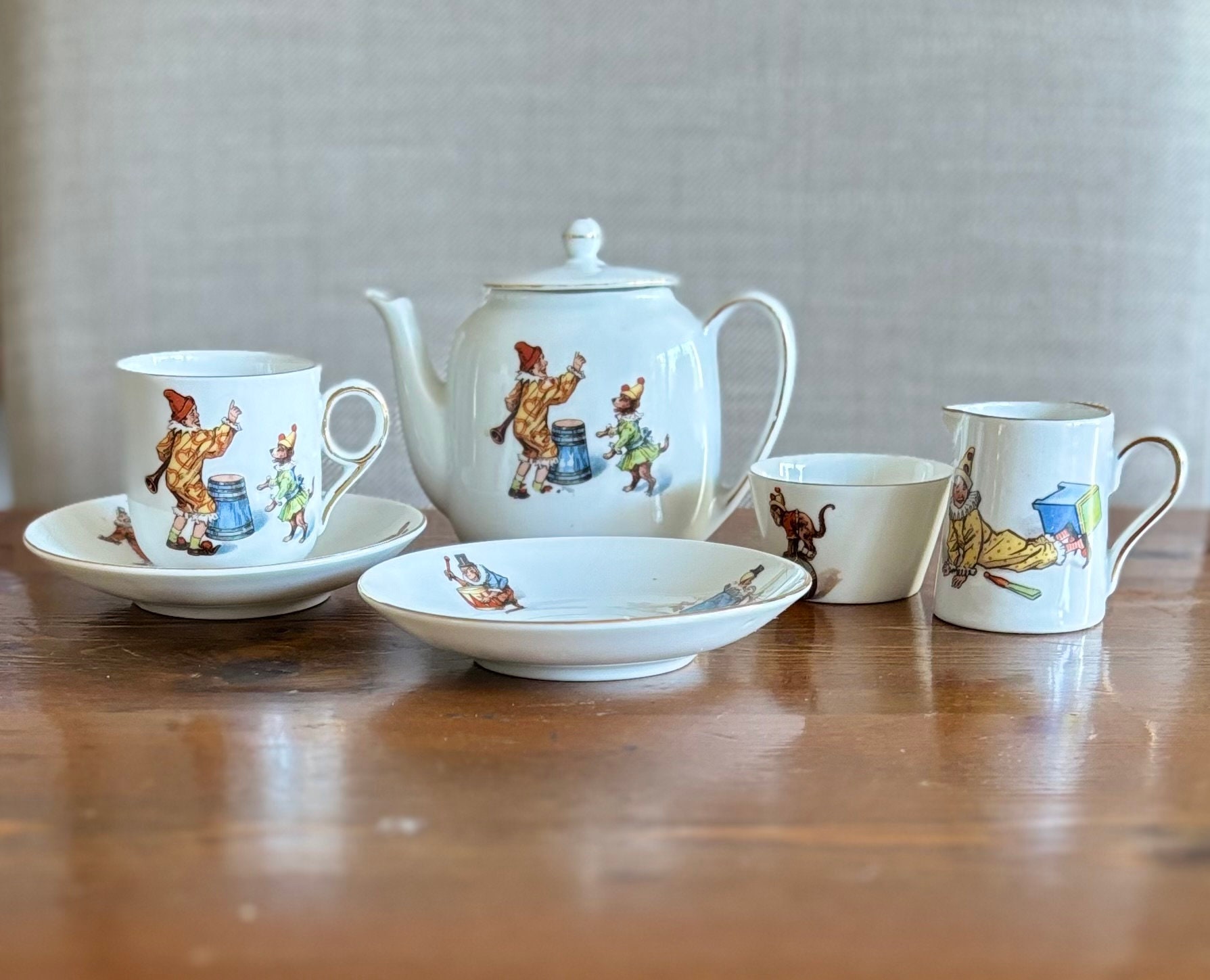 1930s Victoria Czecho Slovakia Child's Circus Clown Tea Set - Etsy