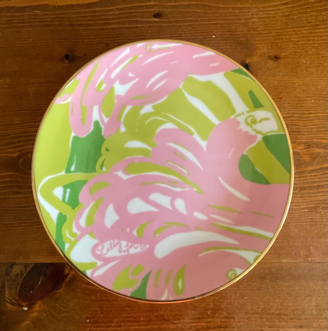 Lilly Pulitzer Lilly for Target Porcelain Salad Dessert Plate Pink ...