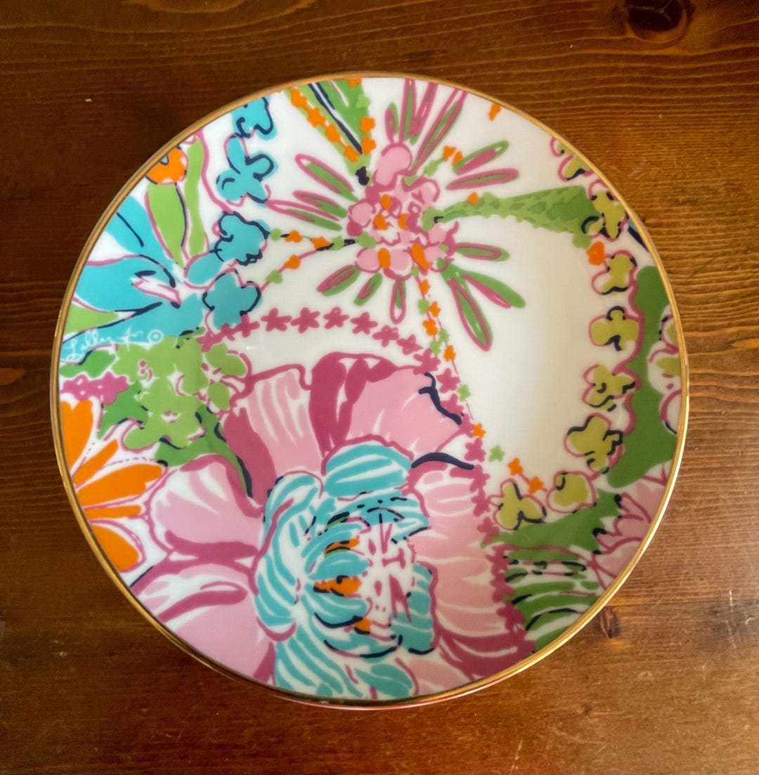 Lilly Pulitzer - Lilly for Target Porcelain Salad Dessert Plate Floral ...