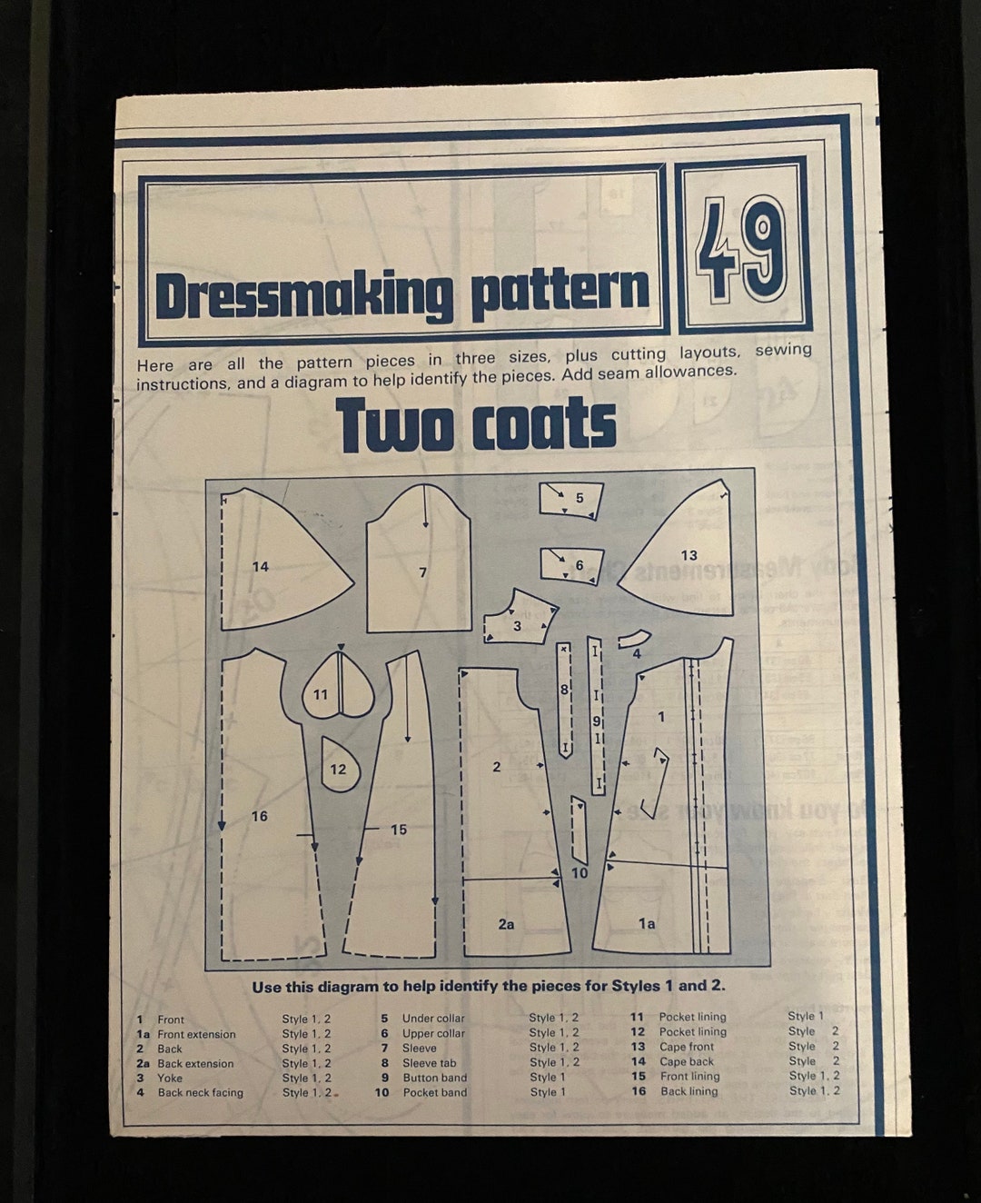 Vintage Paper Dressmaking Pattern for Sewing Stylish Coats - Etsy