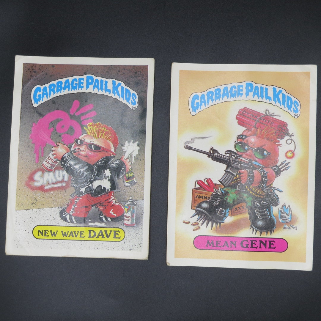 Vintage 1986 Garbage Pail Kids Giant Stickers: Mean Jean & New Wave ...