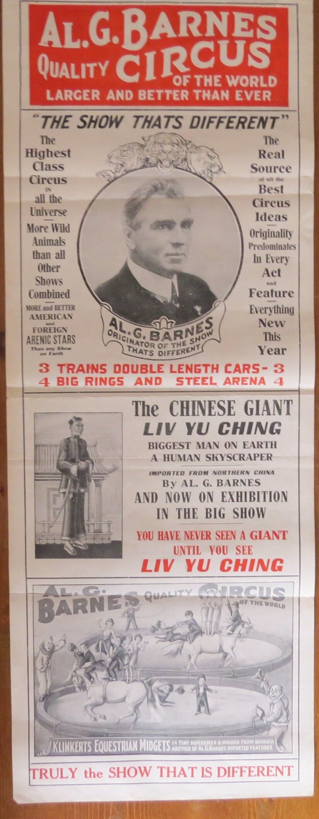 Circus Poster AL. G. Barnes Circus Used in 1927 in Great Condition ...