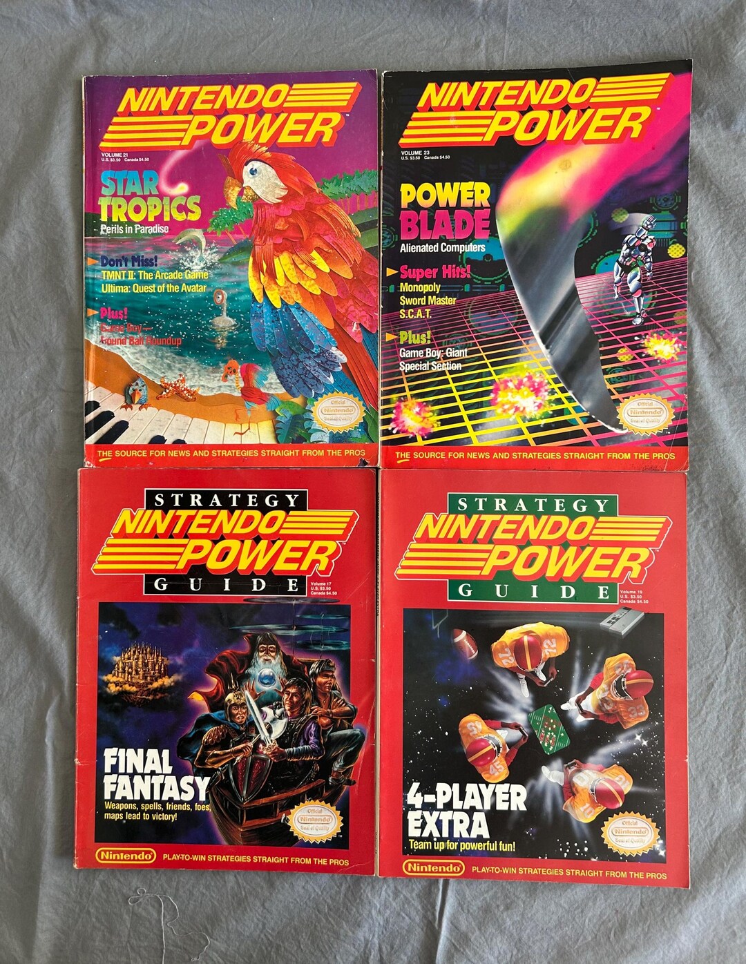 Nintendo Power 1991 Vintage Issue Set. Issues 17, 19, 21, 23 All in VG ...