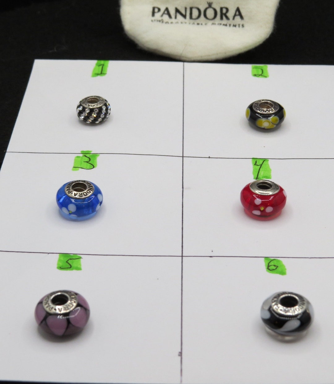 Vintage Pandora 925 ALE Charms. Authentic Pandora Charms, Murano Glass ...