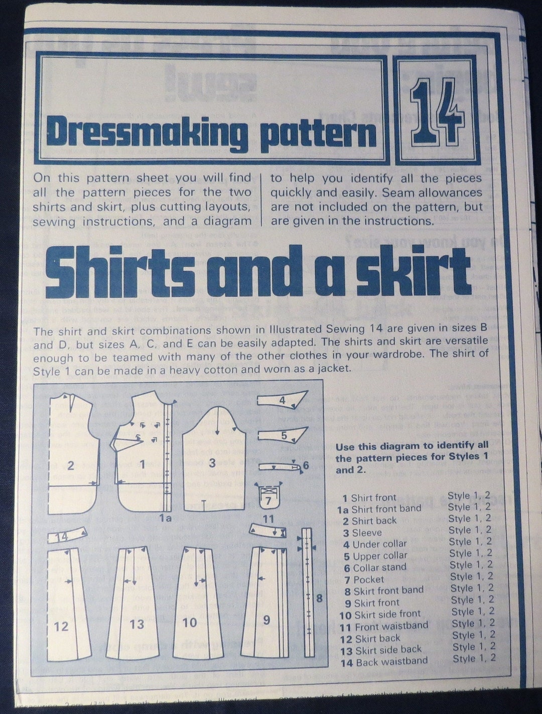 Sewing Pattern Trace and Cut 1970's 2 Shirts and a Skirt for Women - Etsy