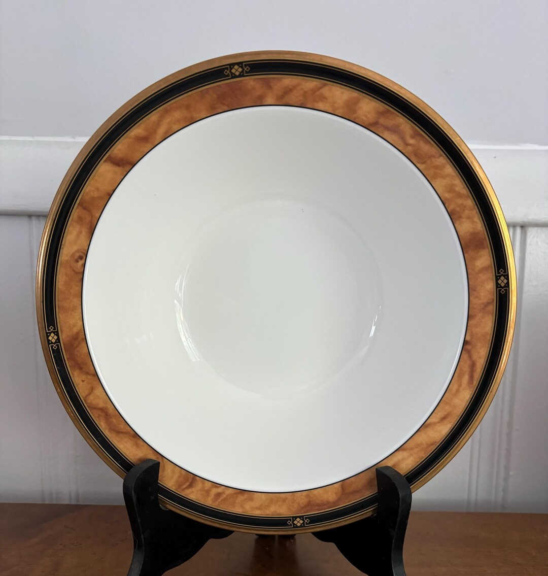 Noritake Cabot Bone China Round Vegetable Bowl With Marble and Gold ...