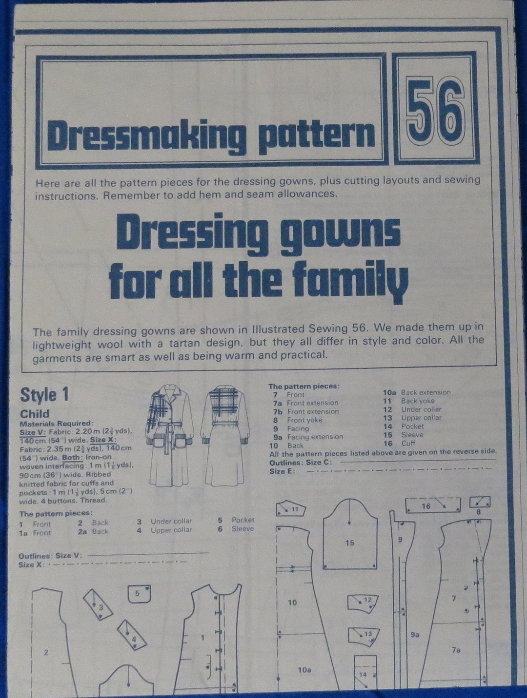 Vintage Sewing Pattern- "dressing Gowns for All the Family". 1970's ...