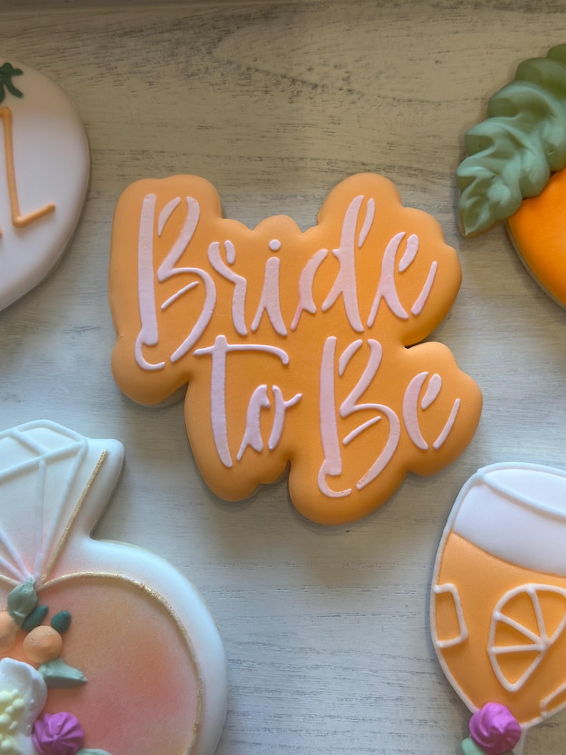 Aperol Spritz Bridal Shower Cookies: Royal Icing, Bride Theme (by the ...