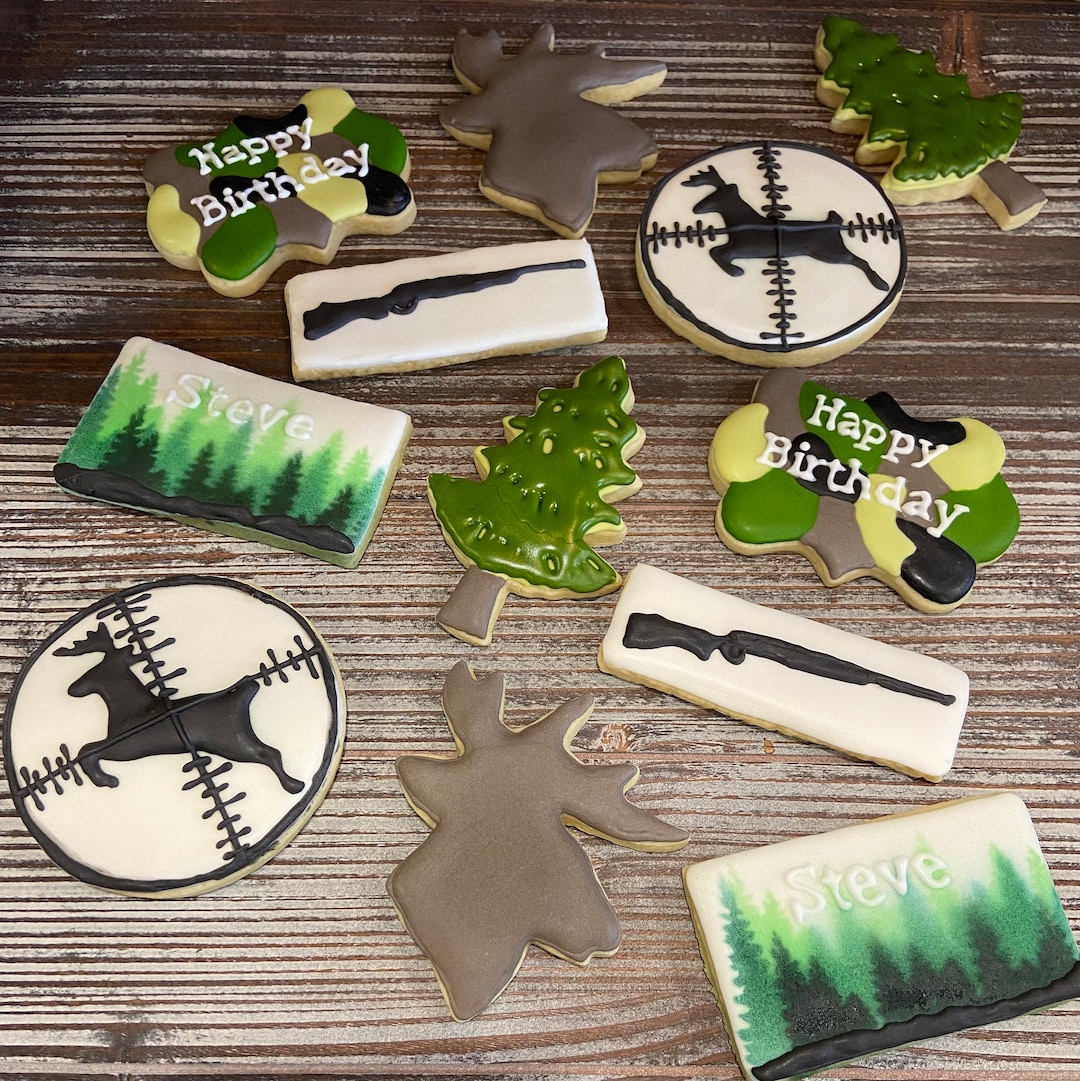 Hunting Birthday Sugar Cookies: Camo Deer Forest Theme (gluten/dairy ...