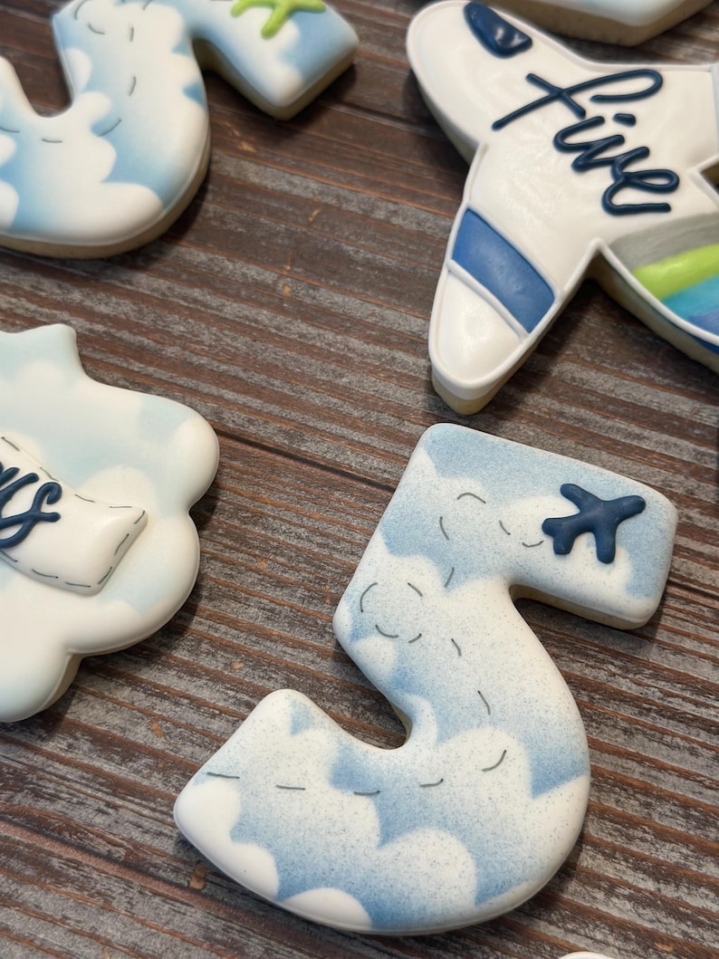 Airplane Sugar Cookies: Royal Icing, Birthday Party Favors (gluten ...