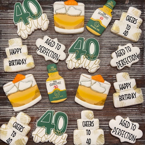 Vintage 40th Birthday Cookies - Etsy