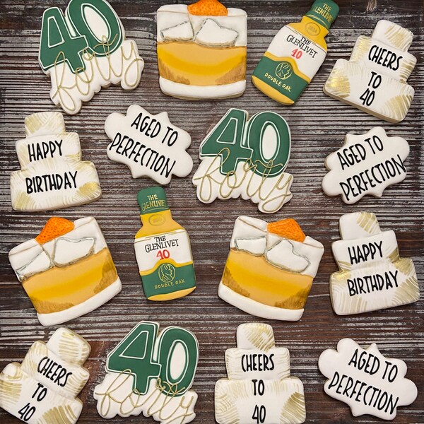 40th Birthday Cookies - Etsy